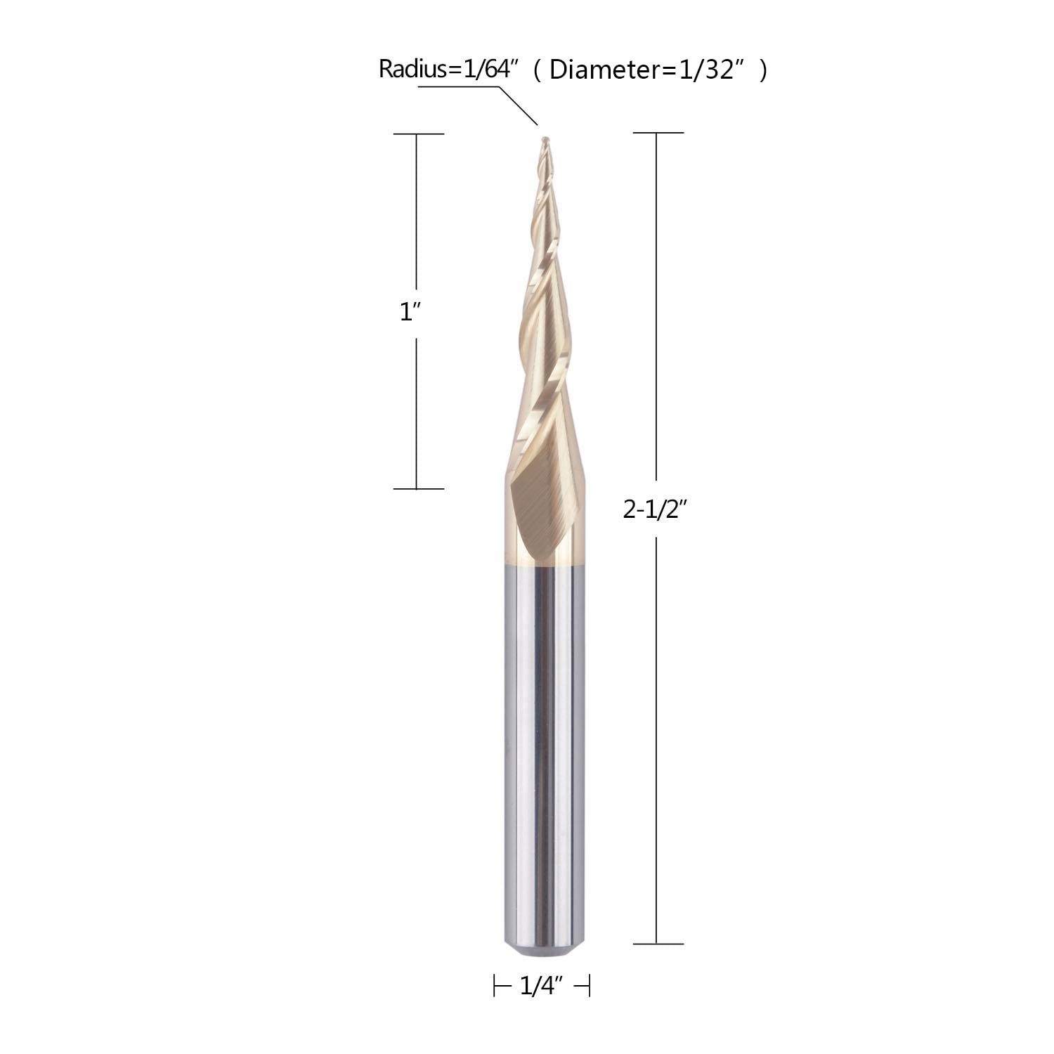 Snapklik.com : SpeTool Tapered Ball Nose End Mill 1/4" Shank