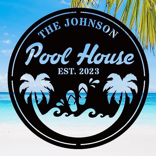 Amazon.com: Personalized Pool Signs,Custom Pool House Sign, Metal Pool ...