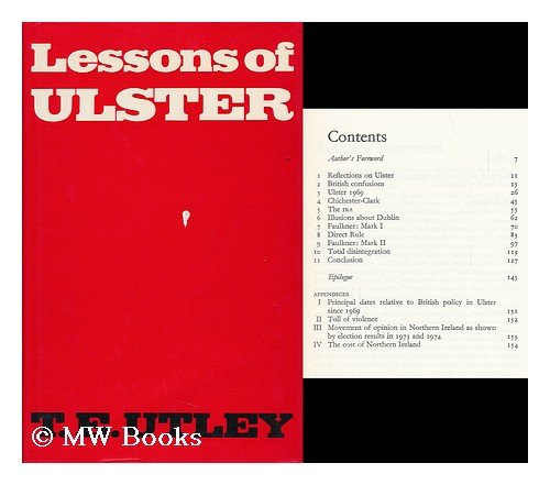 Lessons of Ulster: Amazon.co.uk: Utley, T. E.: 9780460042659: Books