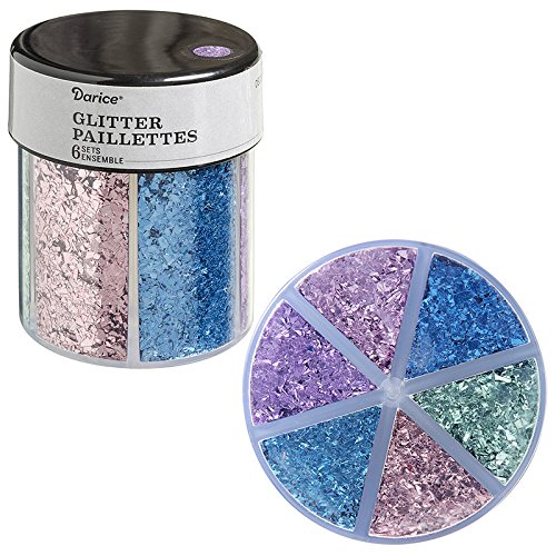 Darice 30029687 6-Color Shredded Glitter Caddy, Pastel : Amazon.in ...