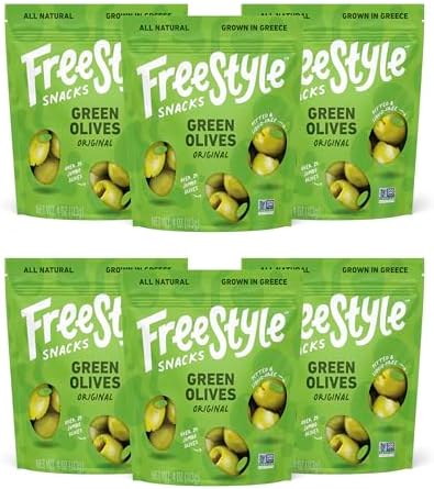Amazon.com : Freestyle Snacks Olive Snack Packs - Fresh Pitted Green ...