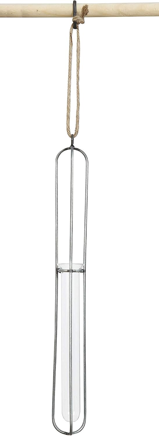 Amazon.com: Creative Co-Op Large Hanging Metal & Glass Test Tube Vase ...