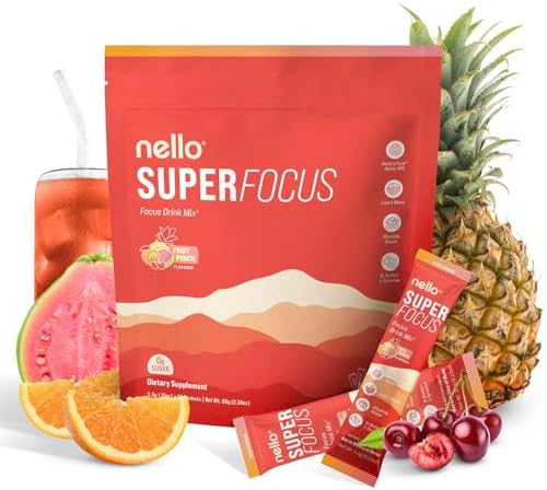 Amazon.com: Nello Superfocus Focus Drink Mix – Fruit Punch Flavor ...
