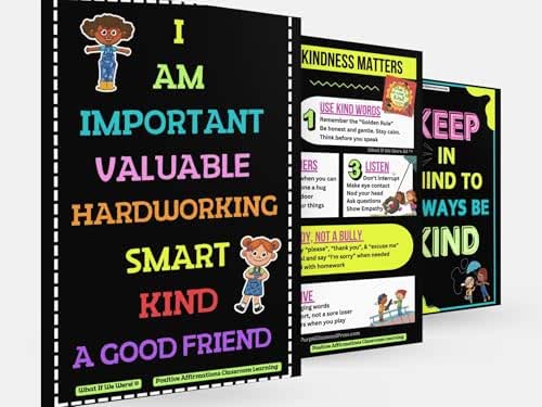 Amazon.com: Positive Affirmation Classroom Posters (Set of 5 ...