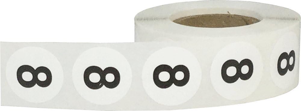 Number 8 Circle Labels, 19 mm 3/4 Inch Inventory Stickers 500 Pack ...