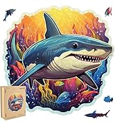 Amazon.com: Qiuenisray Wooden Puzzles for Adults,Shark Wooden Jigsaw ...