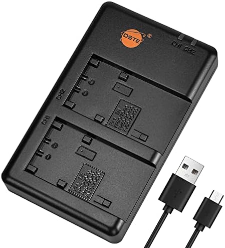 DSTE Fast Charging USB Dual battery Charger Compatible for Sony NP-FP50 NP-FP51 NP-FP70 NP-FP90 ...