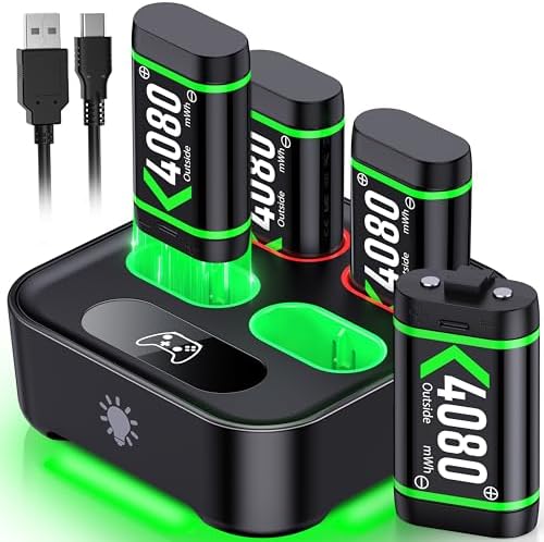 Amazon.com: Upgraded Fast Charging Rechargeable Battery Packs for Xbox ...