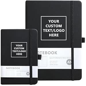 Amazon.com : Vebermo Personalized Notebook-Can Engrave Logo/Text/Image ...