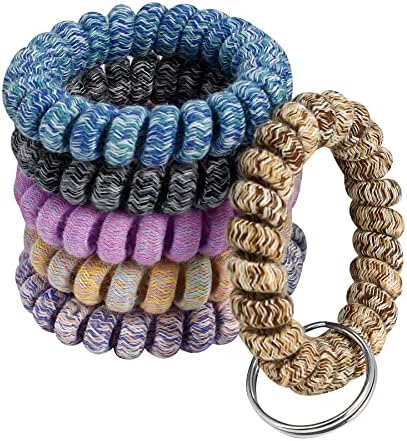 Amazon.com: Pack of 6 Colorful Spring Spiral Wrist Coil Key Chain ...