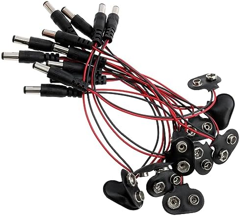 Amazon.com: Dookoe-15CM 9V Battery Buckle Connector Clip Lead Test ...