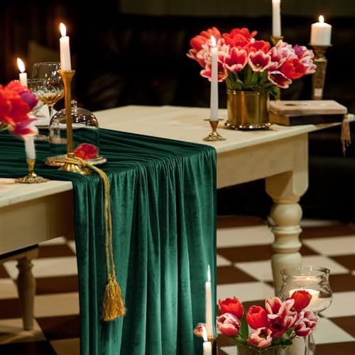 Amazon.com: Luxurious Velvet Table Runner, 10ft Wedding Reception ...