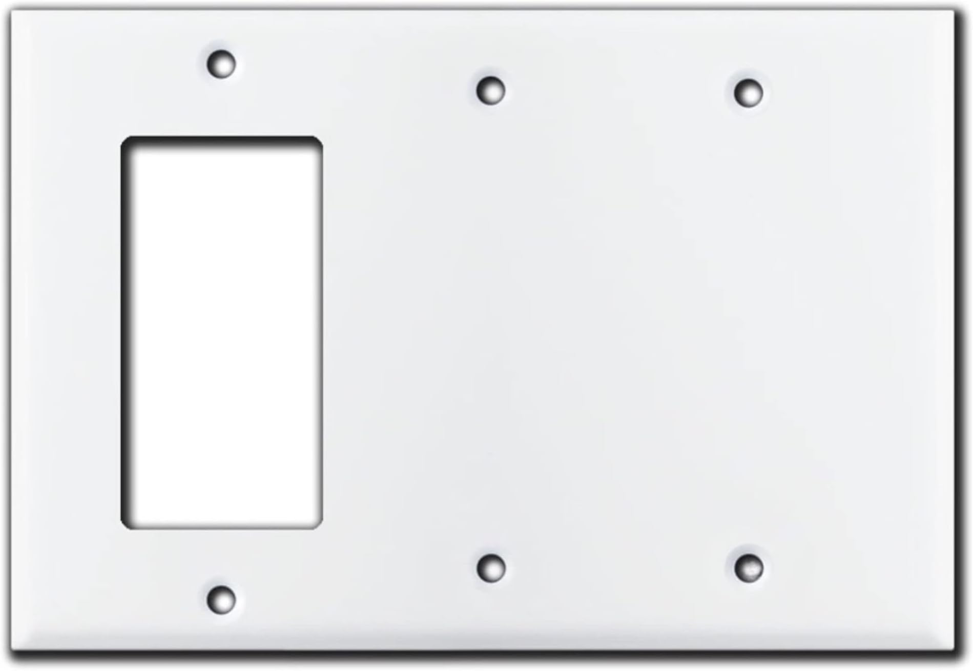 Smooth White 3 Gang Combo Wall Plate - 2 GFCI/Rocker Openings 1 Blank ...