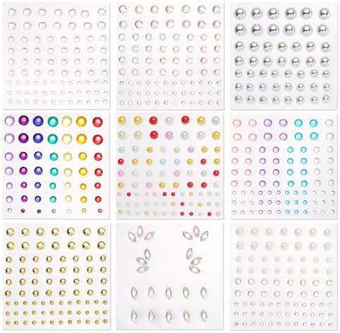 Amazon.com : 9 Sheets Festival Face Gems Stick On, Colorful Face ...
