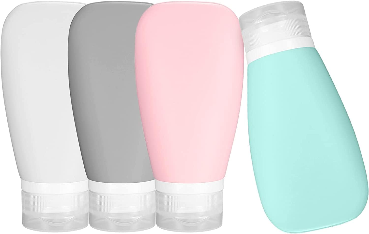4 Botellas Silicona para Viaje, 90ml y 60ml con Gancho, Botellas de ...