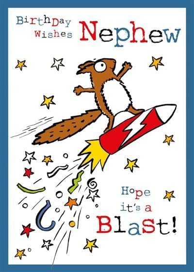 Nigel Quiney Nephew Birthday Card - Hope It's a Blast - Squirrel on ...