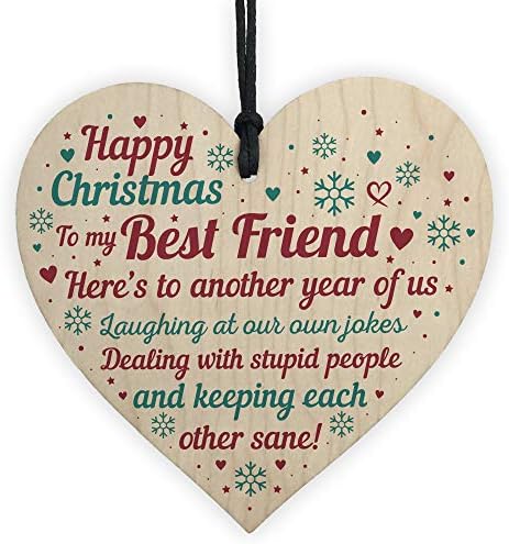 ELITEPRINT 019 I'm Lucky My Friend Is You Wooden Hanging Heart ...