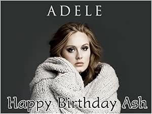 A4 Adele Edible Icing Birthday Cake Topper : Amazon.co.uk: Grocery