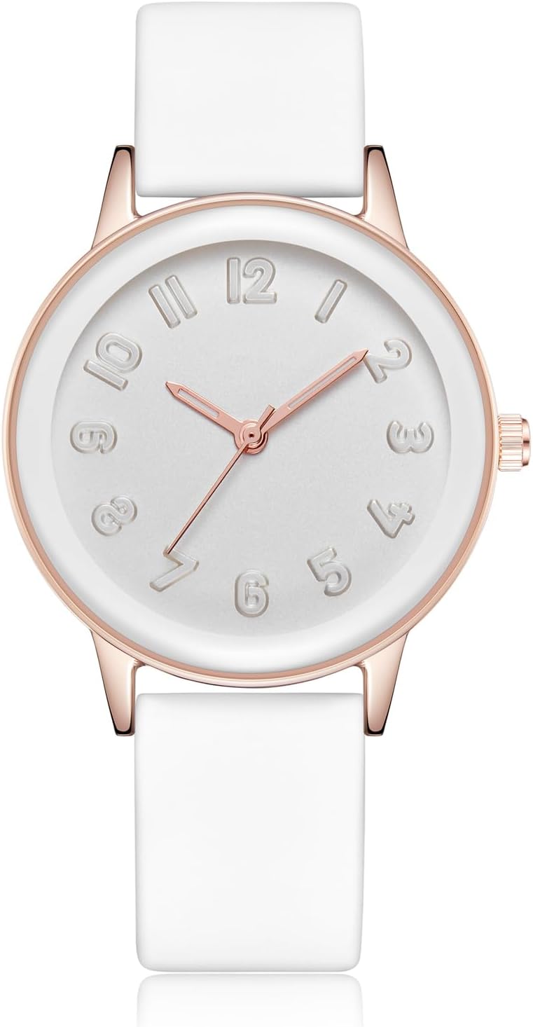 CIVO Women Watches White Analogue: Waterproof Silicone Ladies Watch ...