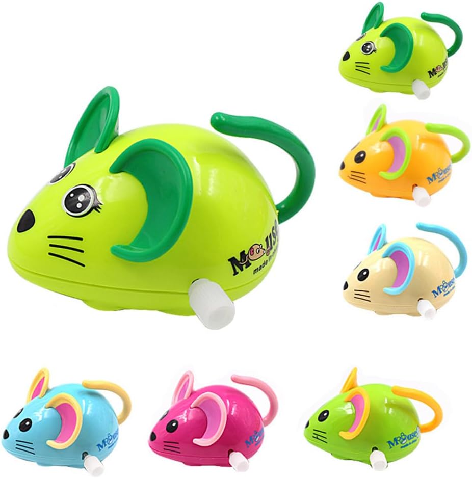 6pcs Wind Up Toys Mouse Clockwork Toy Figure Animal Walking Jumping Rat ...