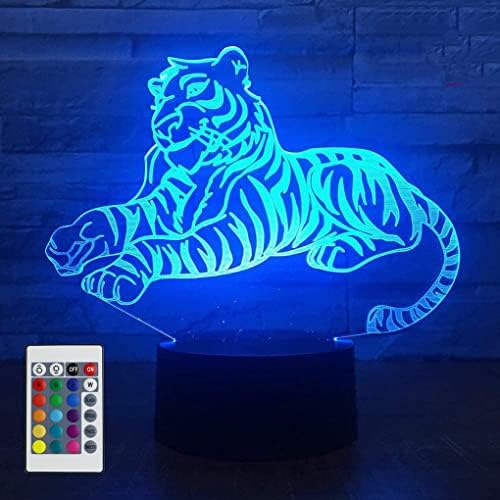3D Illusion LED Bedroom Night Light RGB 16 Color Remote Desk Lamp Room ...