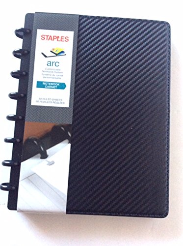STAPLES ARC Customizable Notebook System Carbon fiber, Black and dark ...