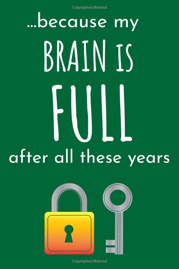 Because My Brain Is Full After All These Years: Large Print Password ...