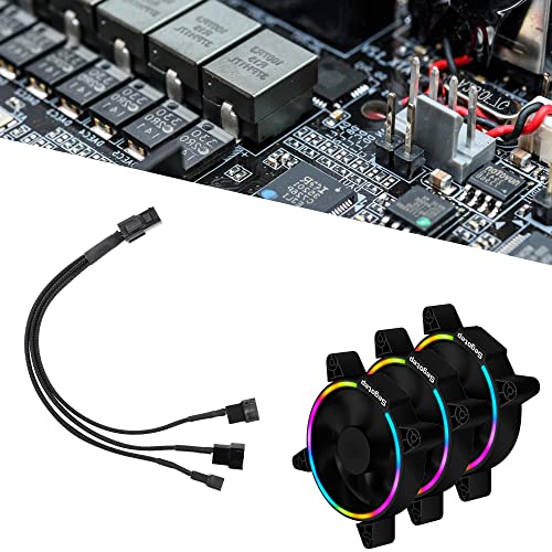 SinLoon 6 Pin PCIE to 3/4 Pin Fan,6 Pin Male PCIE to 3 x 3 Pin 4 Pin PC ...