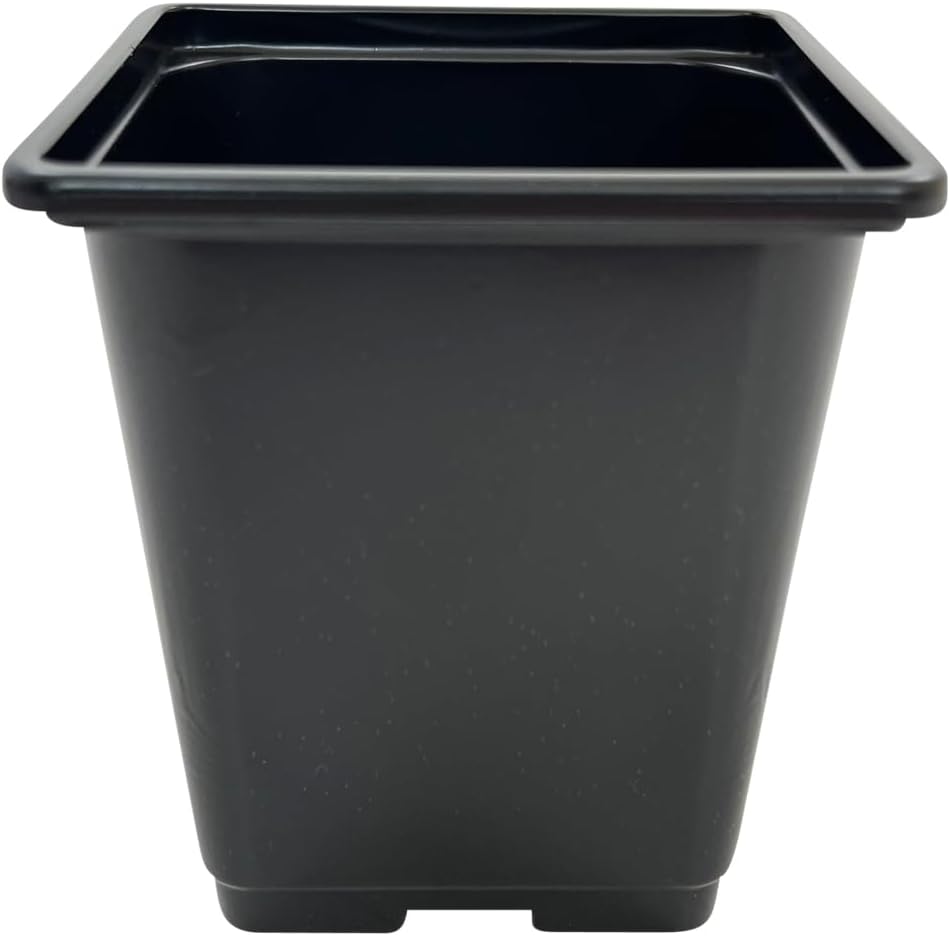 Elixir Gardens ® Square Plant Pot Black Recycled Plastic Plant Pots ...