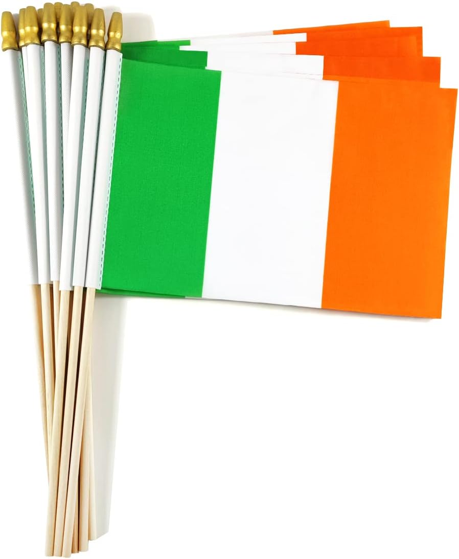 Amazon.com : QQSD Ireland Small Flag Irish Stick Mini Hand Held Flags ...