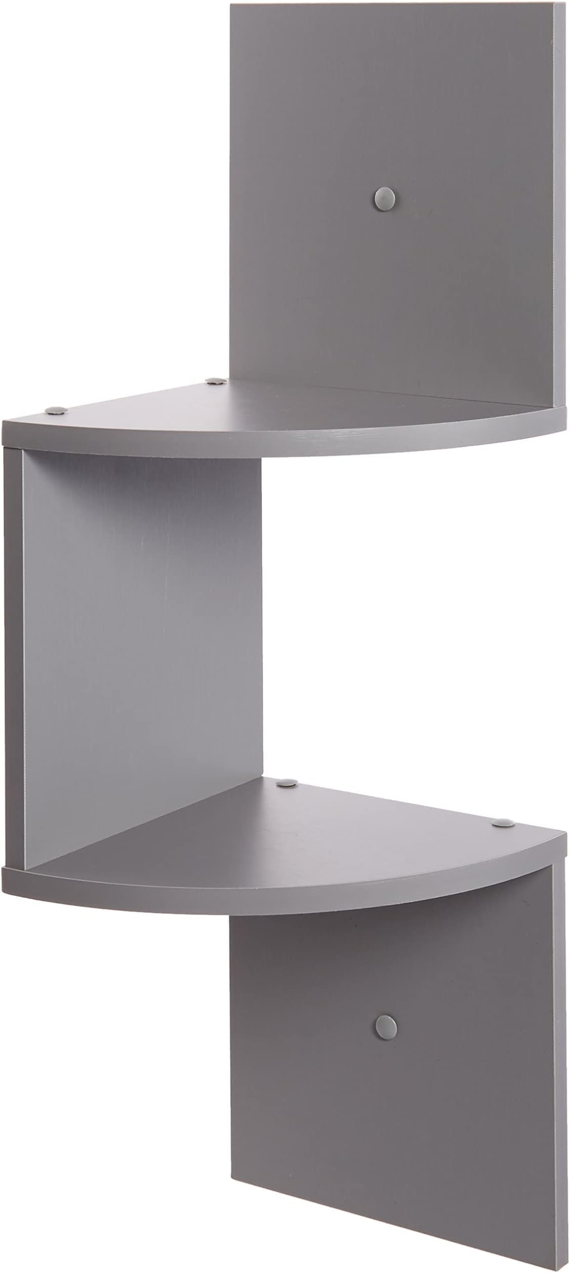 Amazon.com: Greenco 2-Tier Corner Shelves, Gray Finish | Floating Wall ...