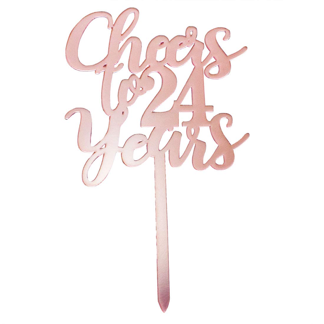 Amazon.com: Cheers to 24 years cake topper, rose gold Happy 24th ...
