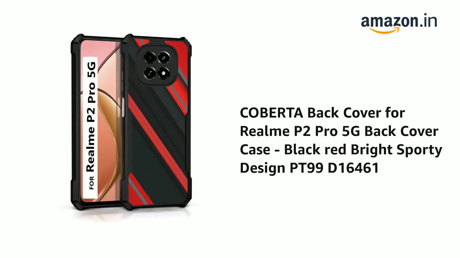 Watch COBERTA Back Cover for Realme P2 Pro 5G Back Cover Case - Black ...