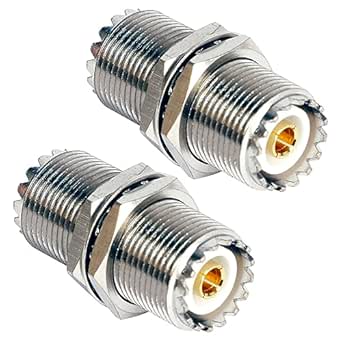 Amazon.com: Triswenic UHF Female to Female Nut Bulkhead Panel Mount Connector SO-239 Bulkhead ...