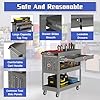 Amazon.com: On Shine 3 Tier Tool Cart on Wheels with Lockable Drawer,450 LBS Capacity Heavy Duty ...