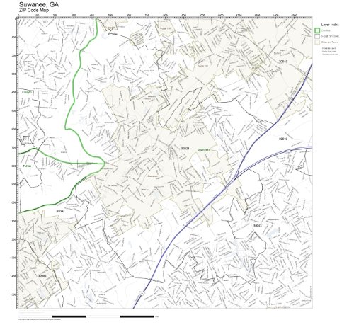 ZIP Code Wall Map of Suwanee, GA ZIP Code Map Not Laminated: Amazon.com ...