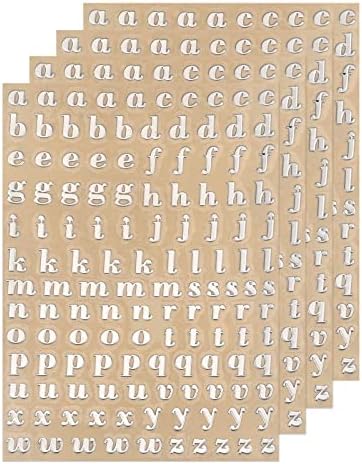 Amazon.com: MECCANIXITY 4 Sheets Letter Resin Stickers 3D Small A to Z ...
