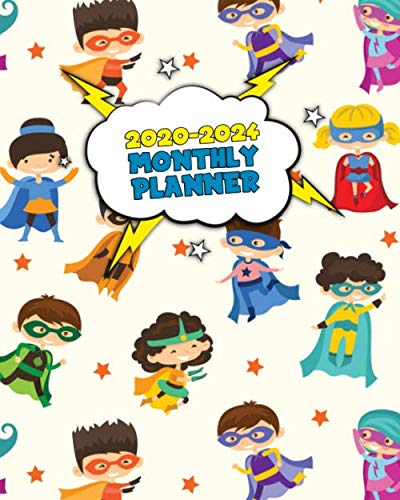 Amazon.com: 2020-2024 Monthly Planner: Cute Cartoon & Comic Superheroes ...
