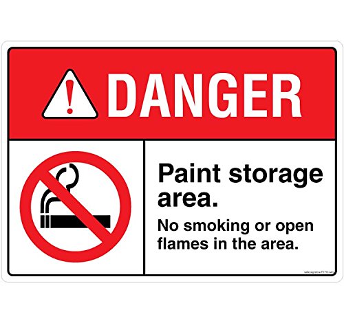 Safety Sign Store Danger: Paint Storage Area, Material: 3M Self ...