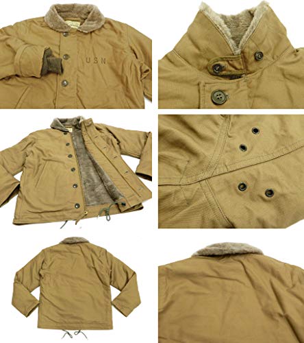 Buy Buzz rickson's N-1 Deck Jacket Reproduction US Navy WWII Khaki Men ...