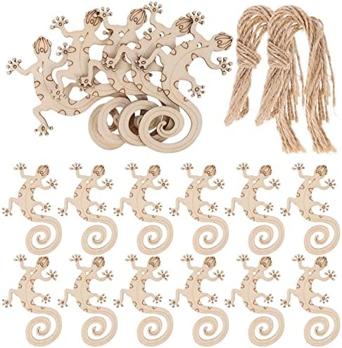 Amazon.com: Sewroro Wooden Toys Wooden Flowers 50 Sets Wooden Lizard ...