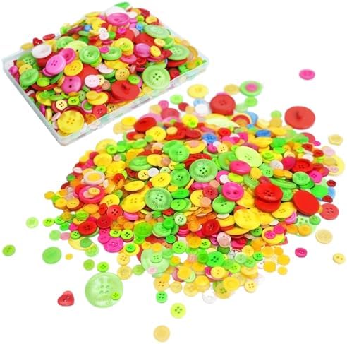 Amazon.com: About 500-600PCS Assorted Buttons for Crafts, Mixed Color ...