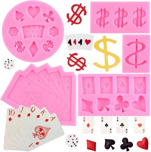 Amazon.com: ZiXiang Poker Silicone Molds Casino Playing Card Fondant ...