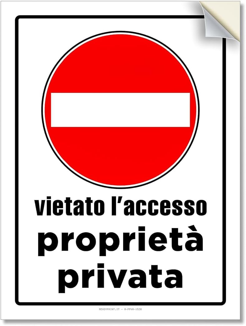 Adesivo Proprietà Privata Vietato l'accesso, misura 15X20 cm, cartello ...
