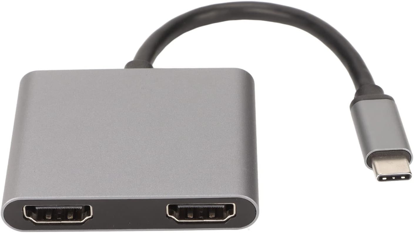 Adaptador USB C a HDMI Dual, Adaptador de Monitores Duales 4K 60HZ ...