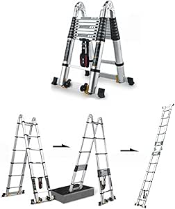 Amazon.com: HAPPLiGNLY Telescoping Extension Ladder, Aluminum ...