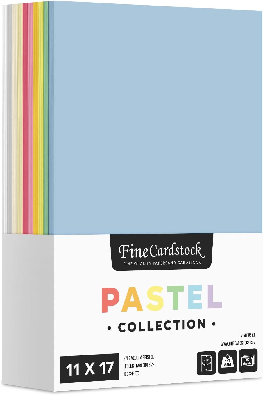 Amazon.com : Heavy Colored Cardstock, 50 sheets Colored Paper, A3 Size ...