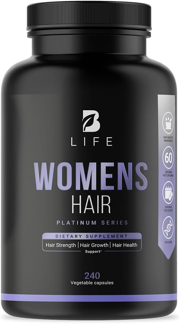 Amazon.com: B Life Company Womens Hair Growth Supplement 240 Capsules ...