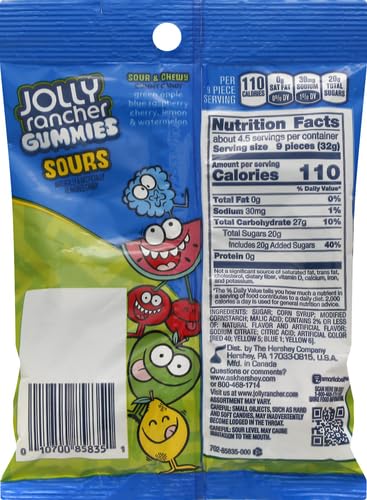 Snapklik.com : JOLLY RANCHER Sours Assorted Fruit Flavored Gummies Candy