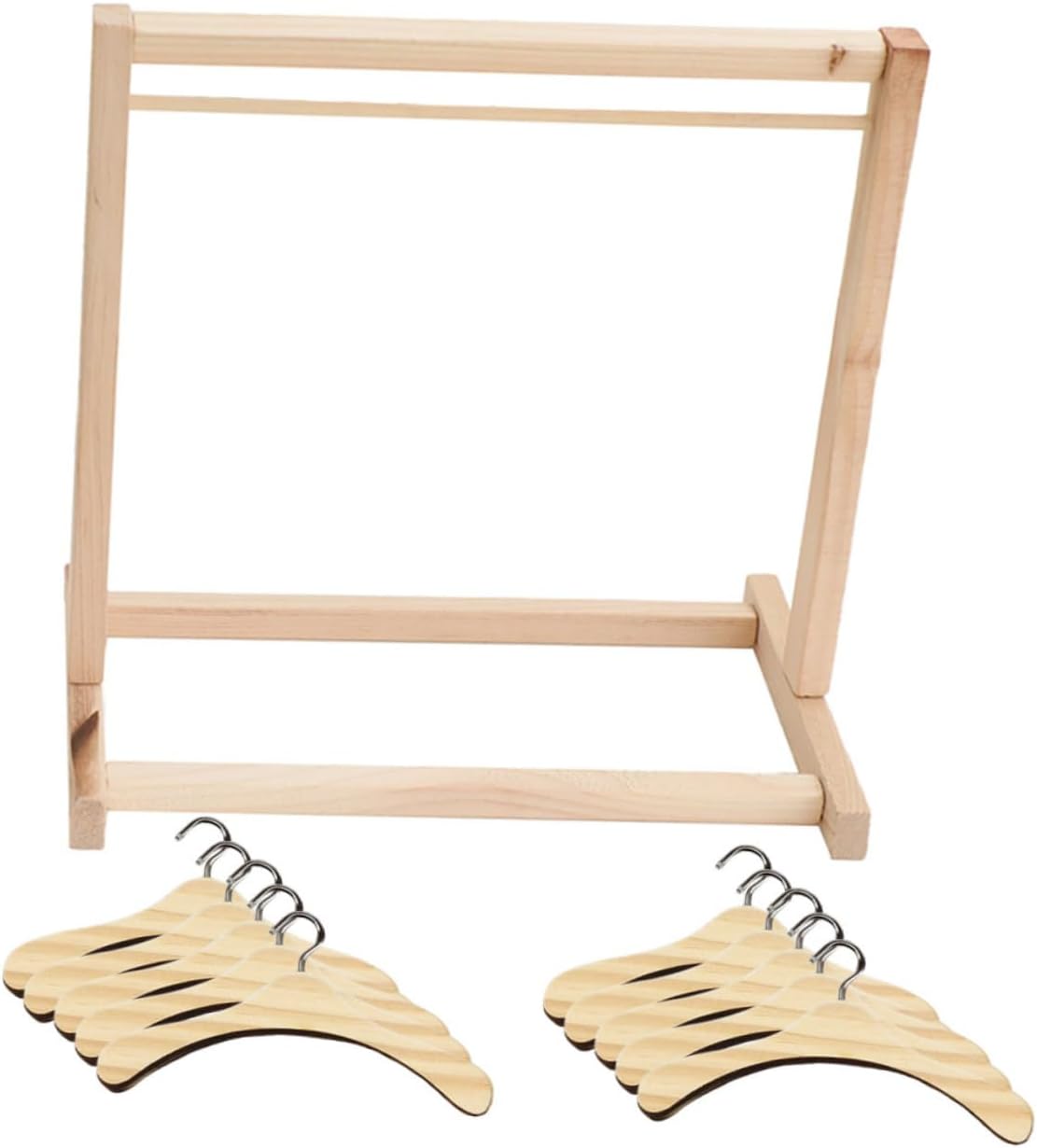 Toyvian 1 Set Doll Wooden Hanger Mini Furniture Mini Toy Mini Clothes ...